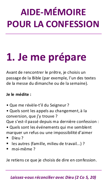 Un aide-mémoire pour se préparer à la confession | Catéchèse & Catéchuménat
